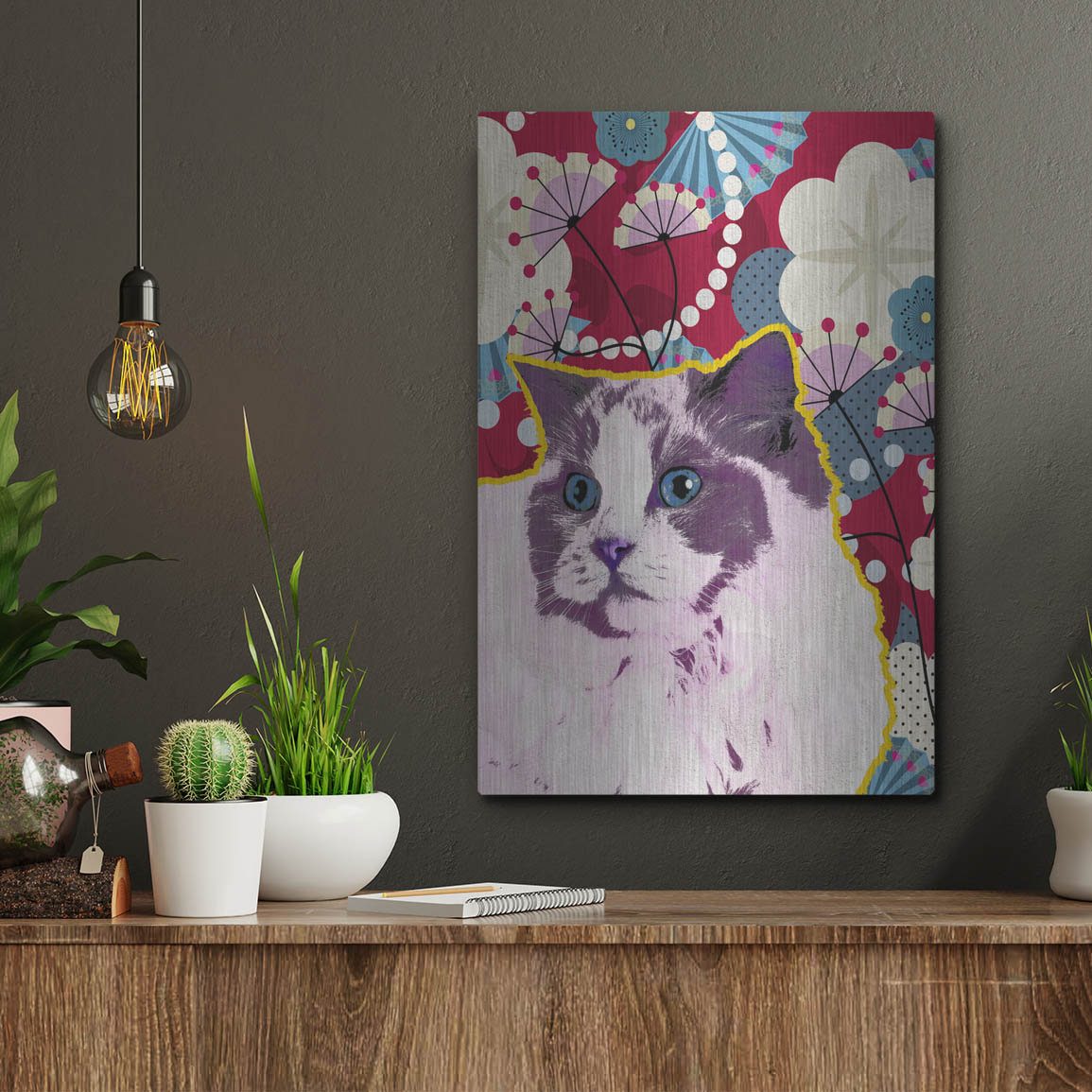 Latitude Run® 'Wow Kitty 1' by BigBadMullet Metal Wall Art | Wayfair