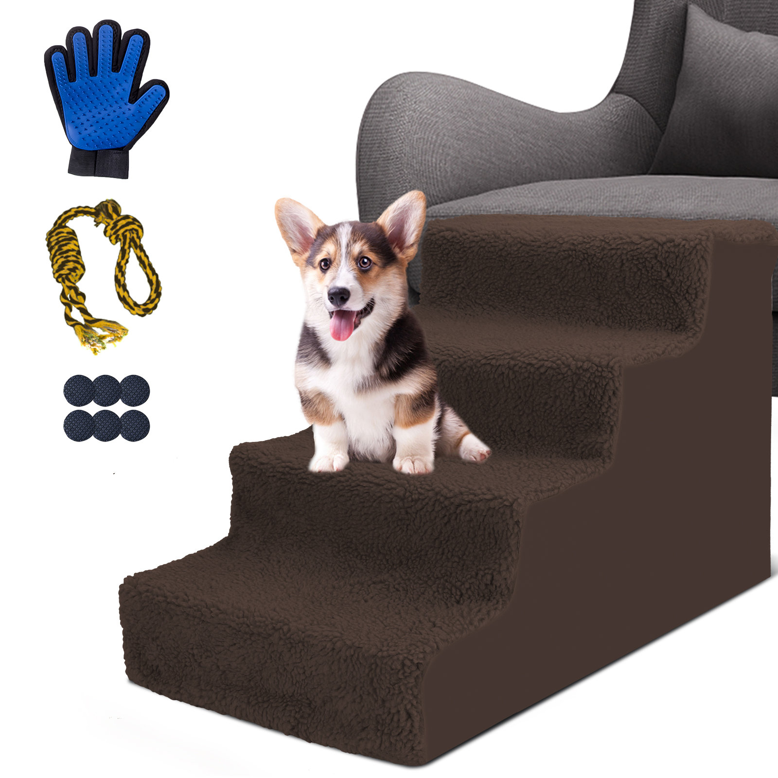 Tucker Murphy Pet™ 4-Layer Plastic Pet Stairs Anti-Slip Dog Steps ...