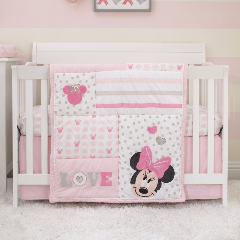 Disney Minnie Mouse Love to Love Nursery 3 Piece Crib Bedding Set ...