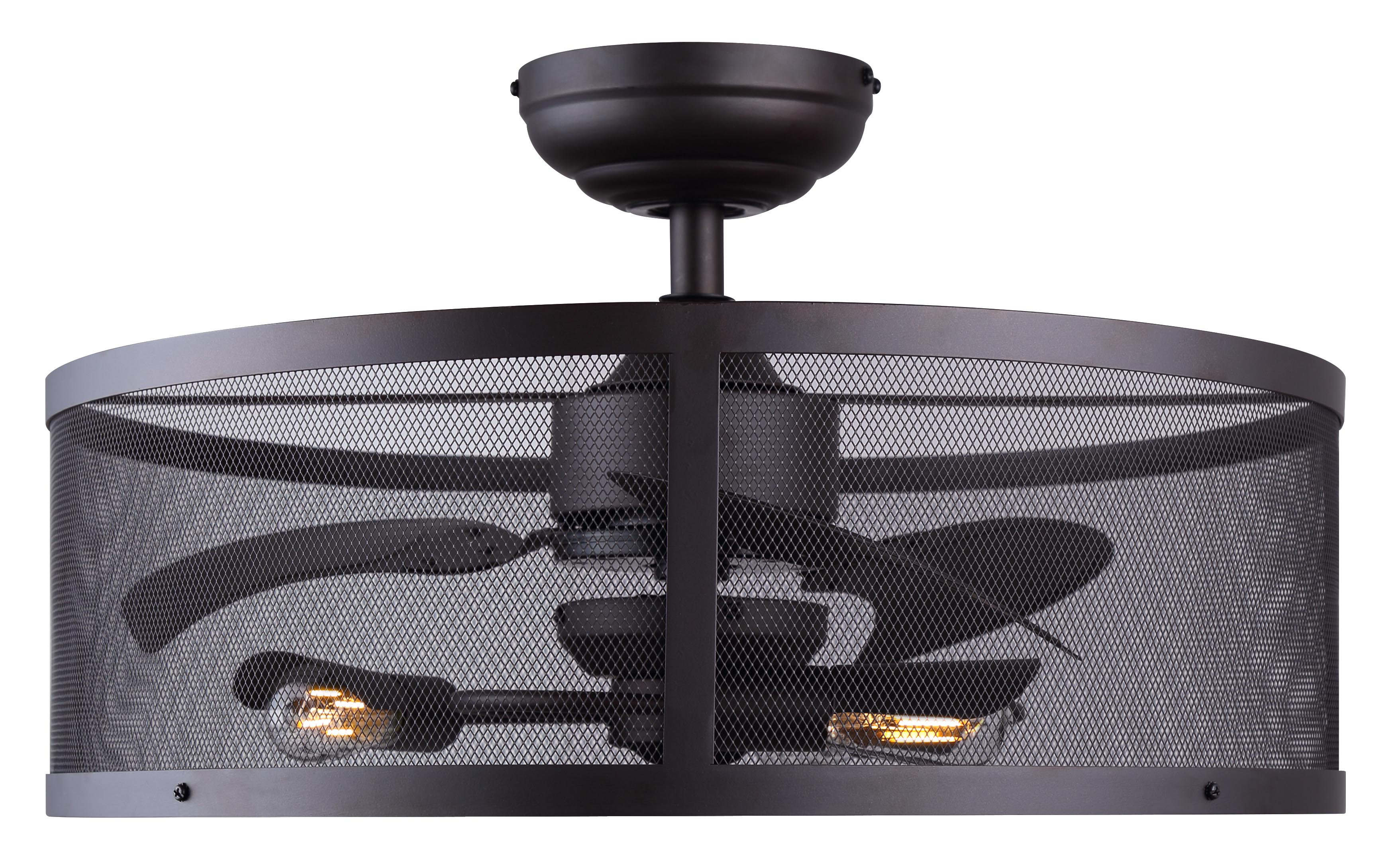 17 Stories 24" Layken 2 - Blade Caged Ceiling Fan with Remote Control ...