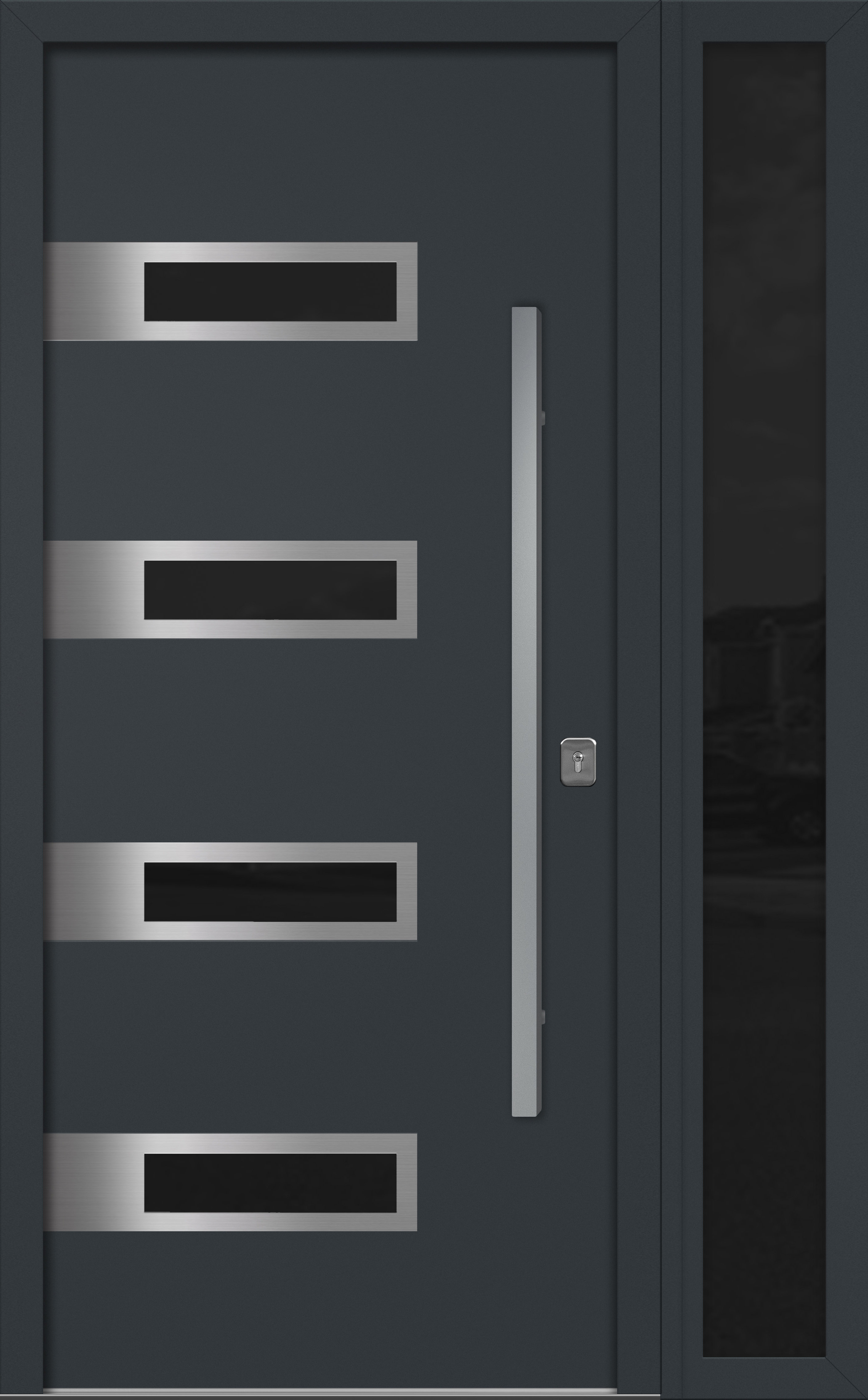 Nova Hardware Modern Exterior Entry Steel Door 36in x 80in - Inox S4 ...