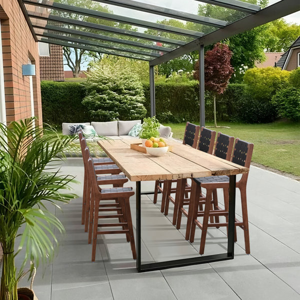 Wildon Home® Robel 27.8'' High Simple Fashion Mesh Saddle Leather Bar ...