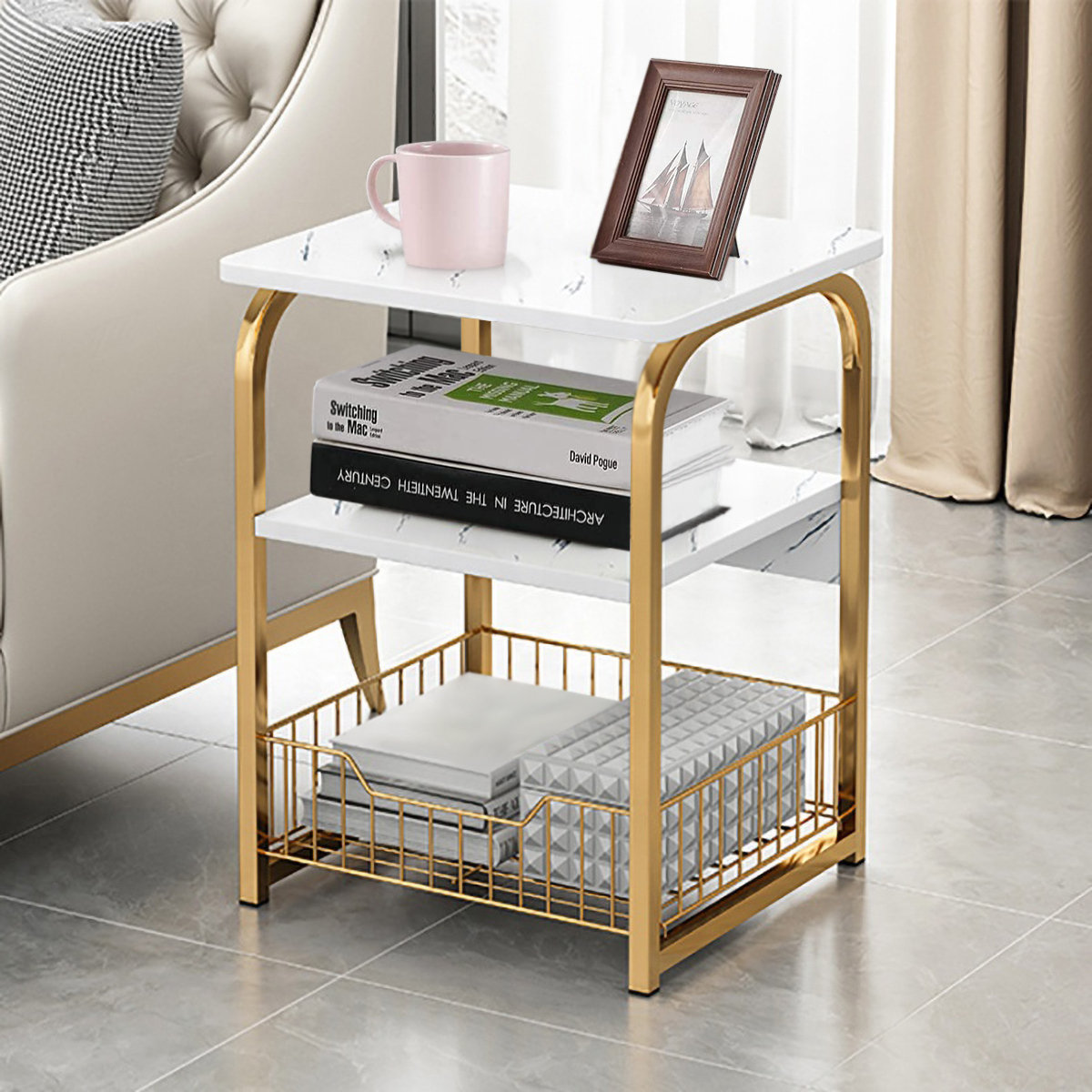 Everly Quinn TrayTop Frame End Table with Storage | Wayfair