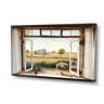 Design Art Window To Landscape Views I - Farm Landscape Canvas Wall Art ...