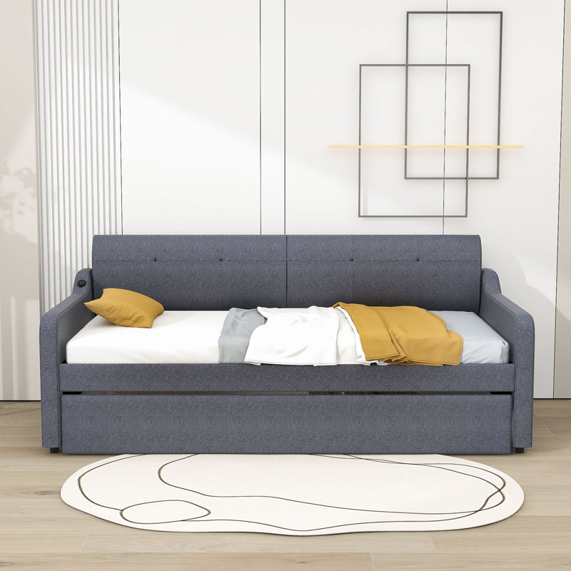 Winston Porter Jamorion Upholstered Daybed with Trundle | Wayfair