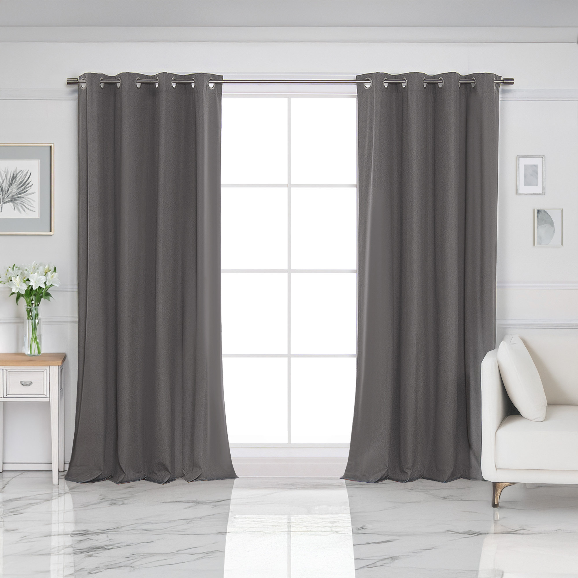 Red Barrel Studio® Leach Solid Max Blackout Thermal Grommet Curtain ...