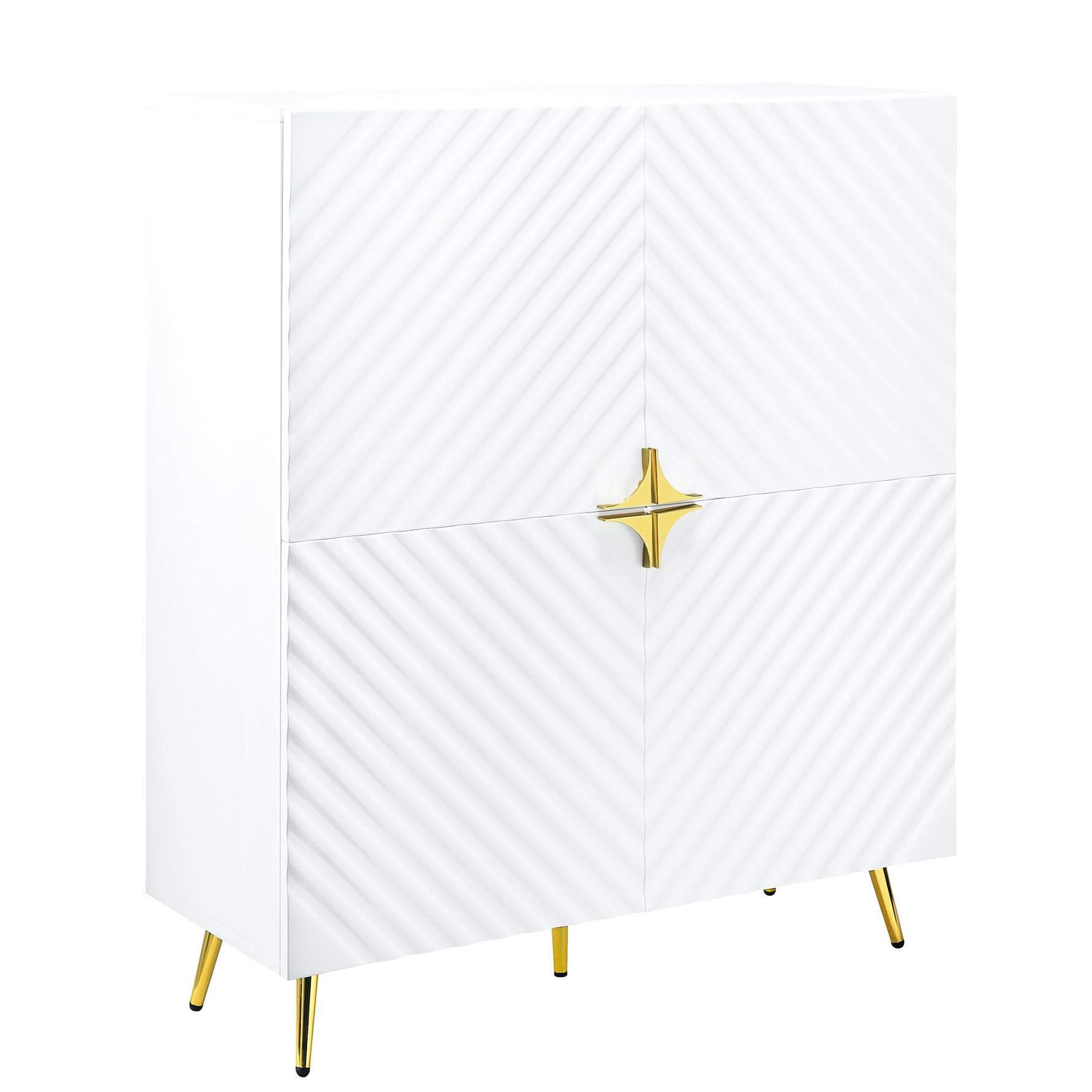 Latitude Run® Accent Cabinet With Wave Design And Construction High ...