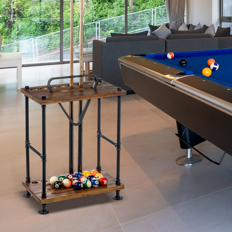 MyGift Solid Wood Billiard Pool Cue Rack | Wayfair