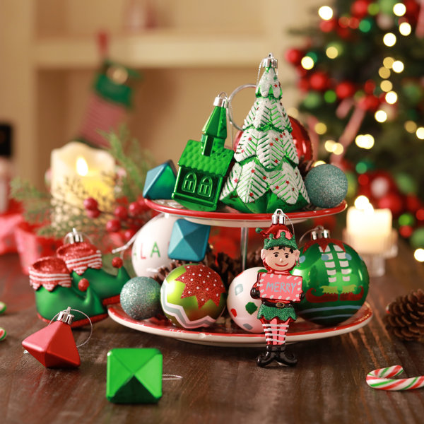 The Holiday Aisle® Elves 120ct Assorted Red and Green Elf Christmas ...