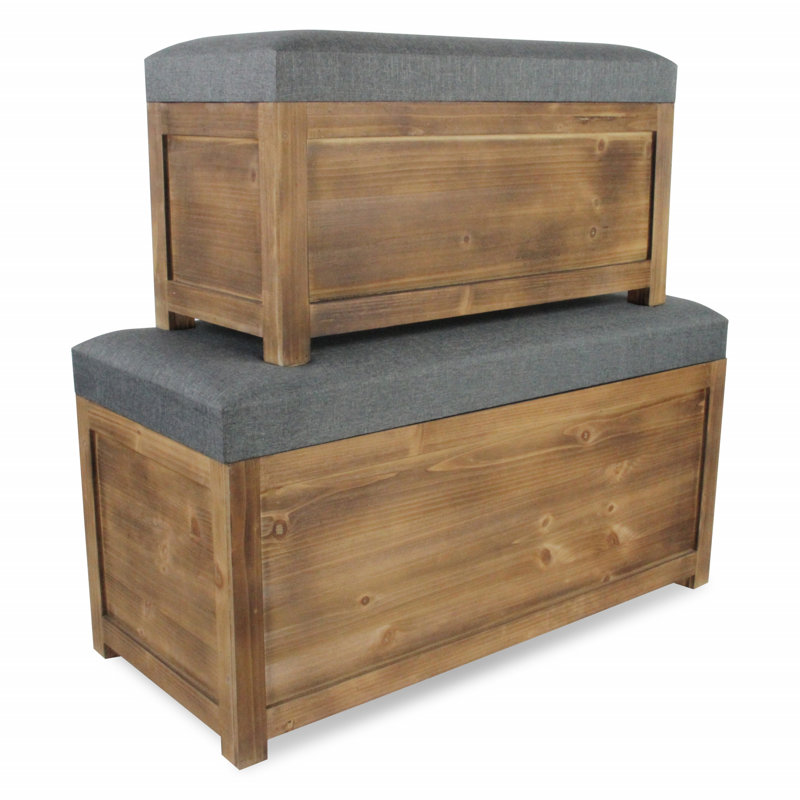 Laurel Foundry Modern Farmhouse® Eoin Wooden Upholstered Storage Bench ...