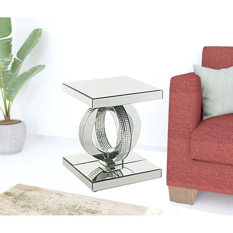 Everly Quinn Glass Abstract End Table | Wayfair