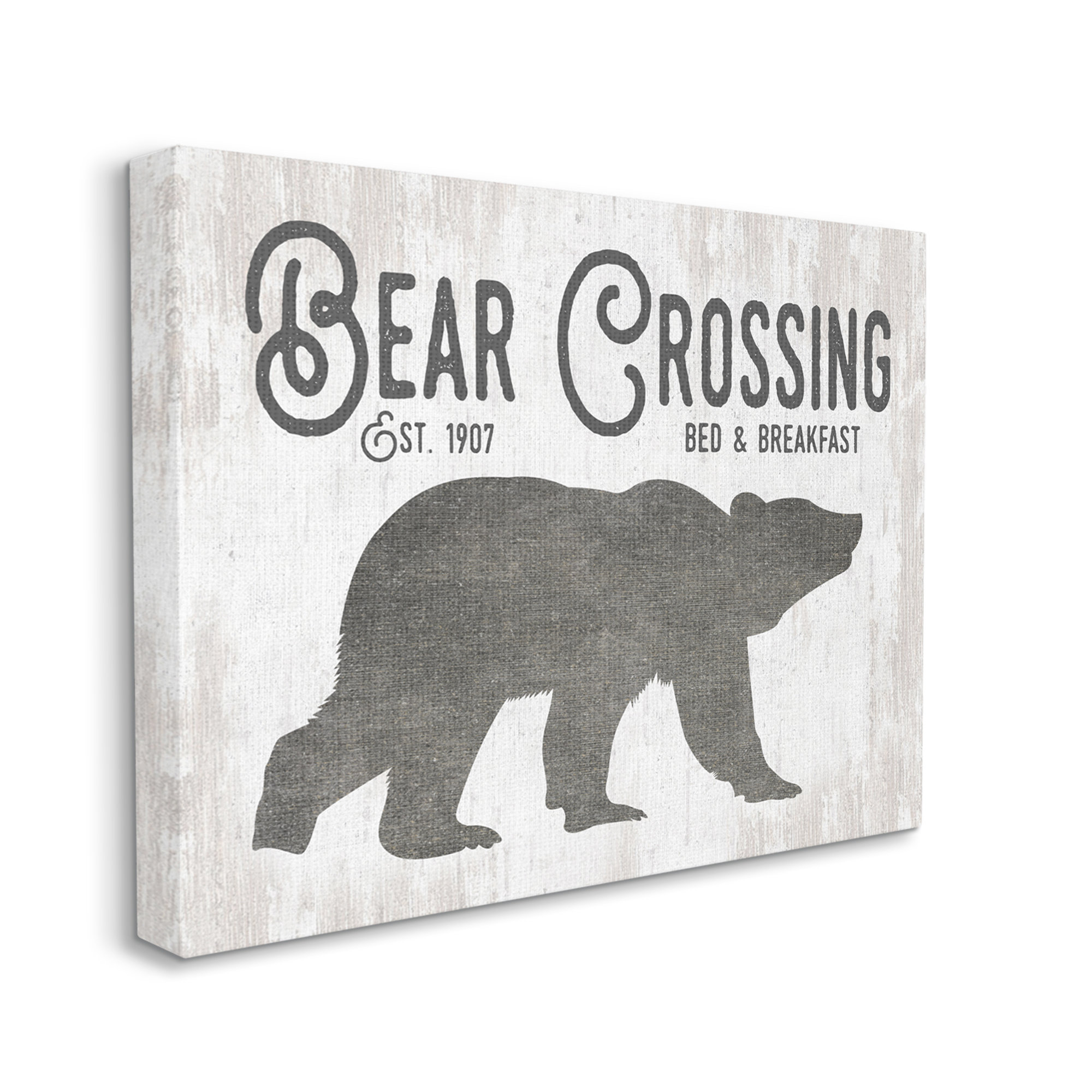 Stupell Industries " Bear Crossing Silhouette Wildlife Rustic Cabin ...