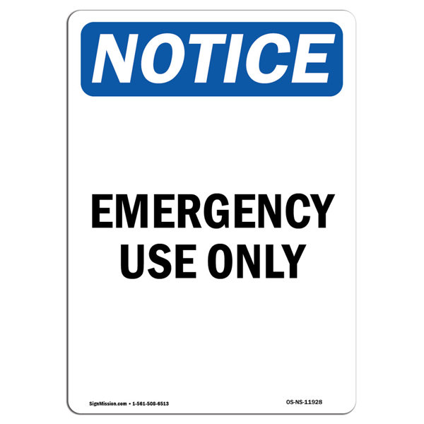 SignMission Emergency Use Only Sign | Wayfair