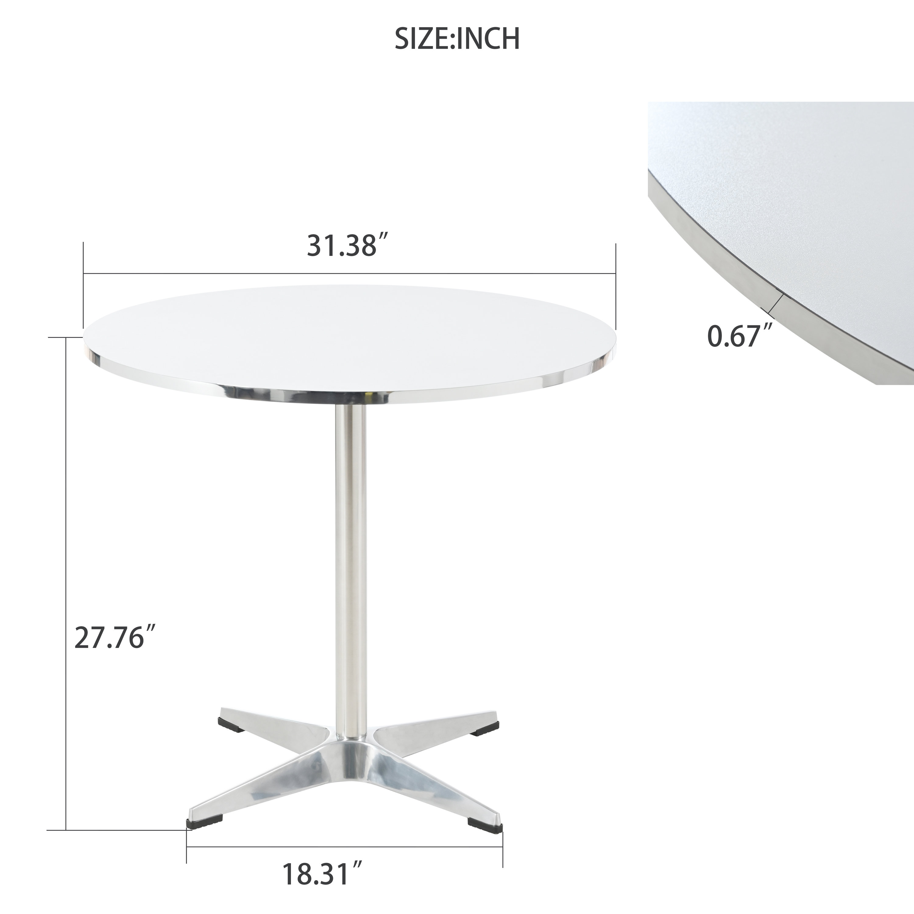Wrought Studio™ 31.38" Round Dining Table, Modern Small Round Table ...