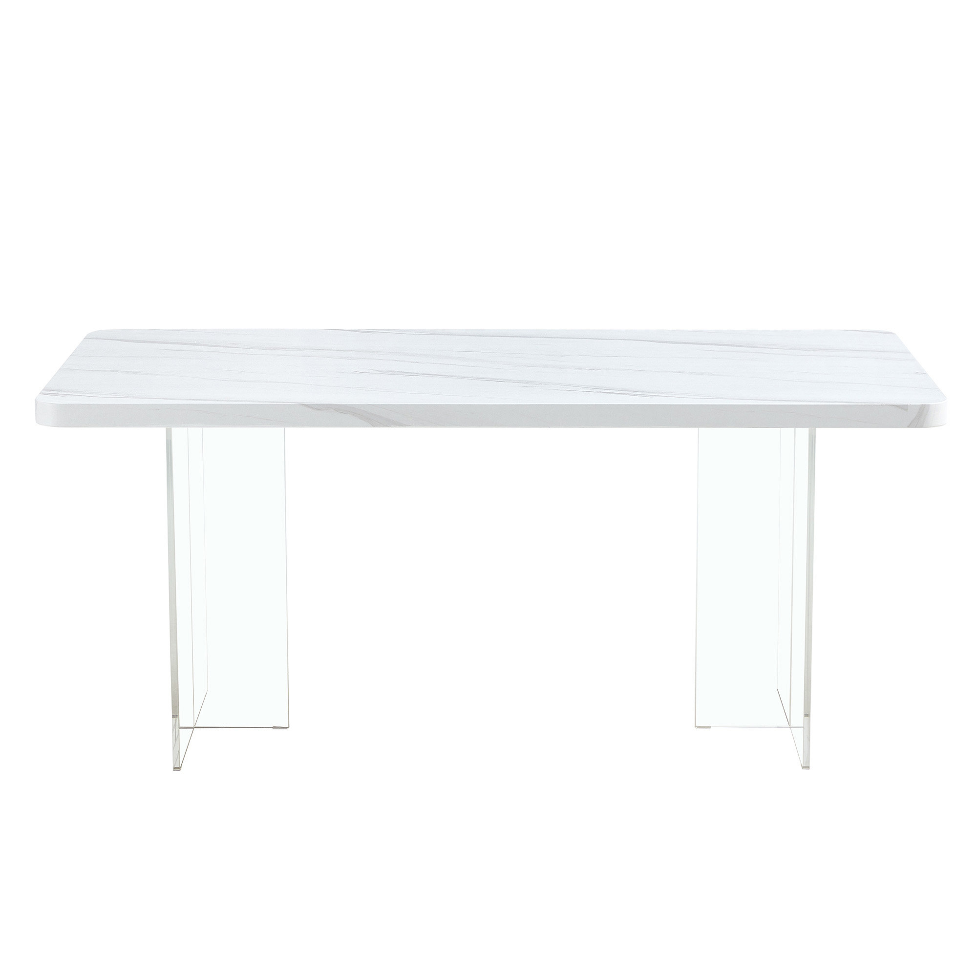 George Oliver Modern Minimalist White Dining Table (Only Tables, No ...