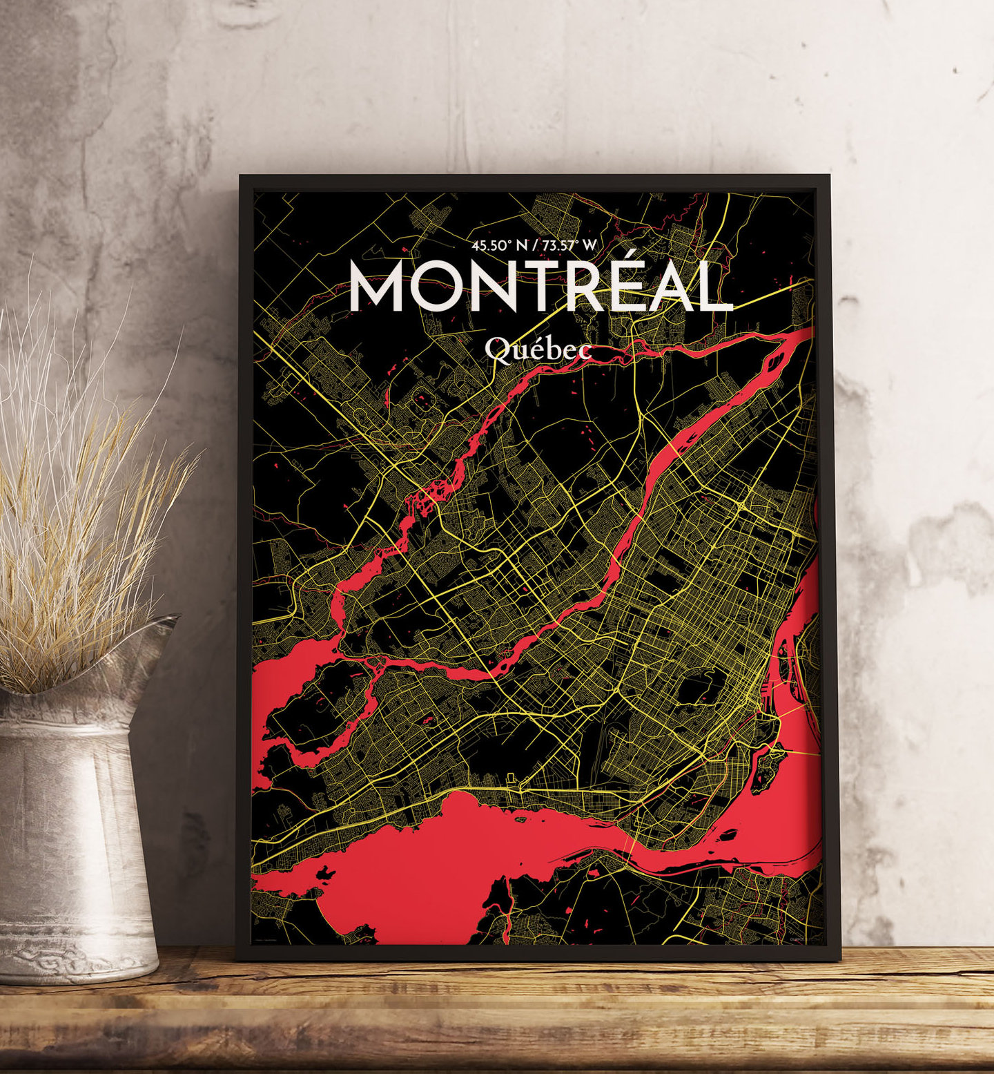 OurPoster.com 'Montreal City Map' Graphic Art Print | Wayfair