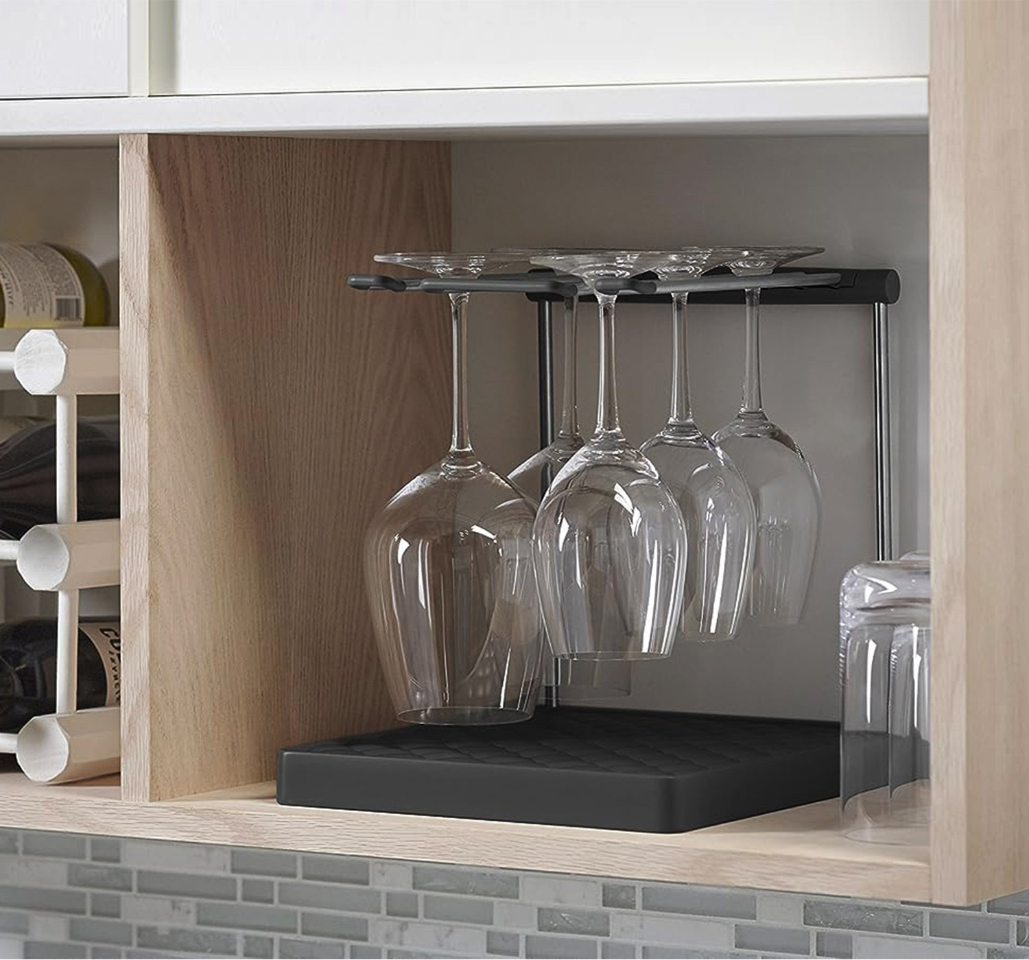 Ebern Designs Wine Glass Drying Rack, Glass Goblet Storage Rack, Can Be ...