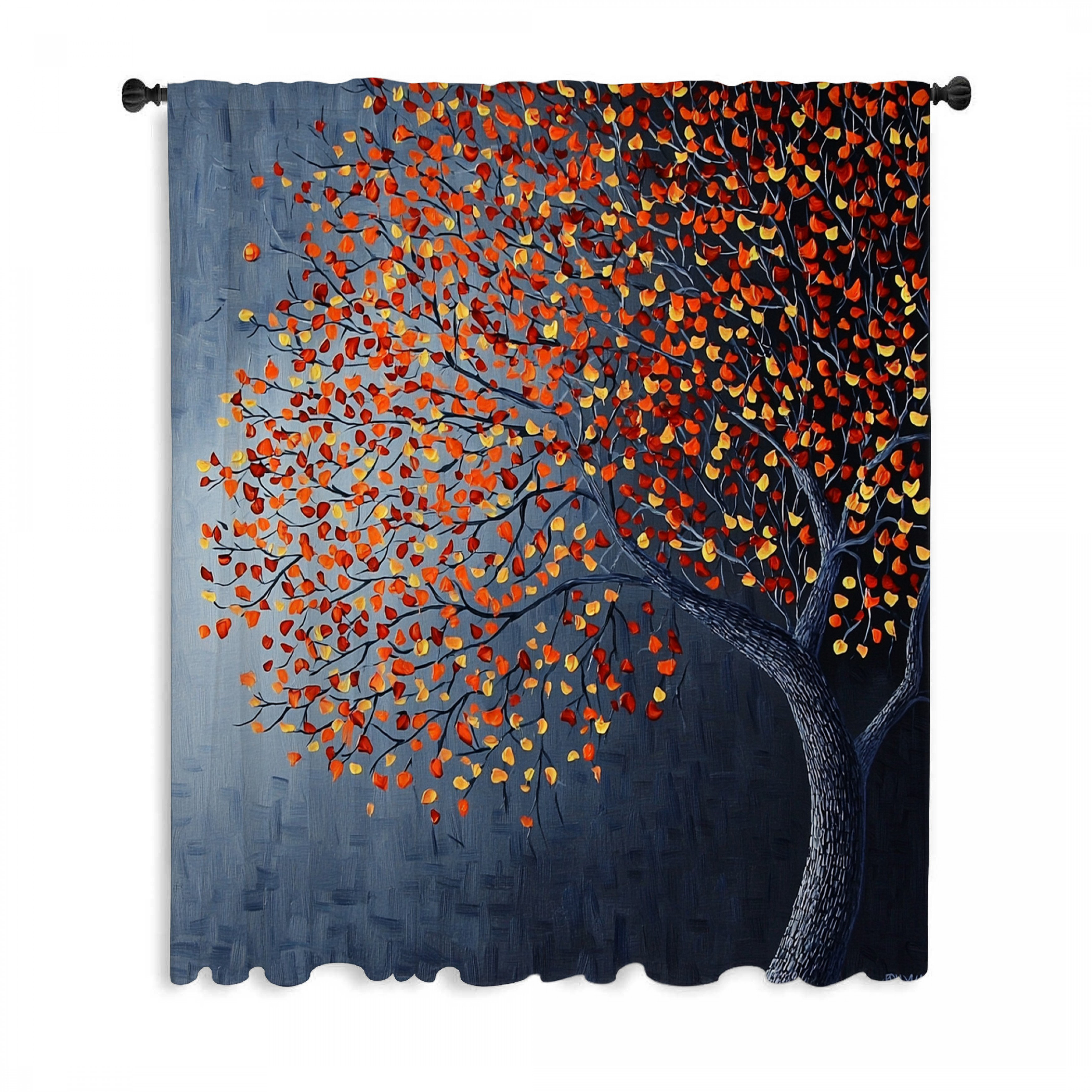 Dakota Fields Falling Leaves Window Curtains, Nature Blockout & Sheer ...