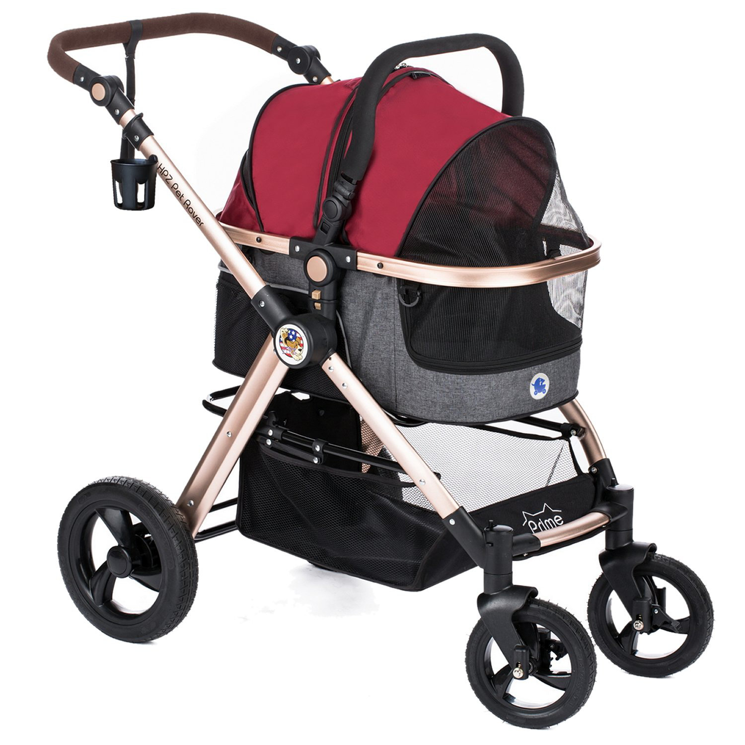 HPZ Pet Rover Prime Folding Standard Stroller with Detachable Carrier ...