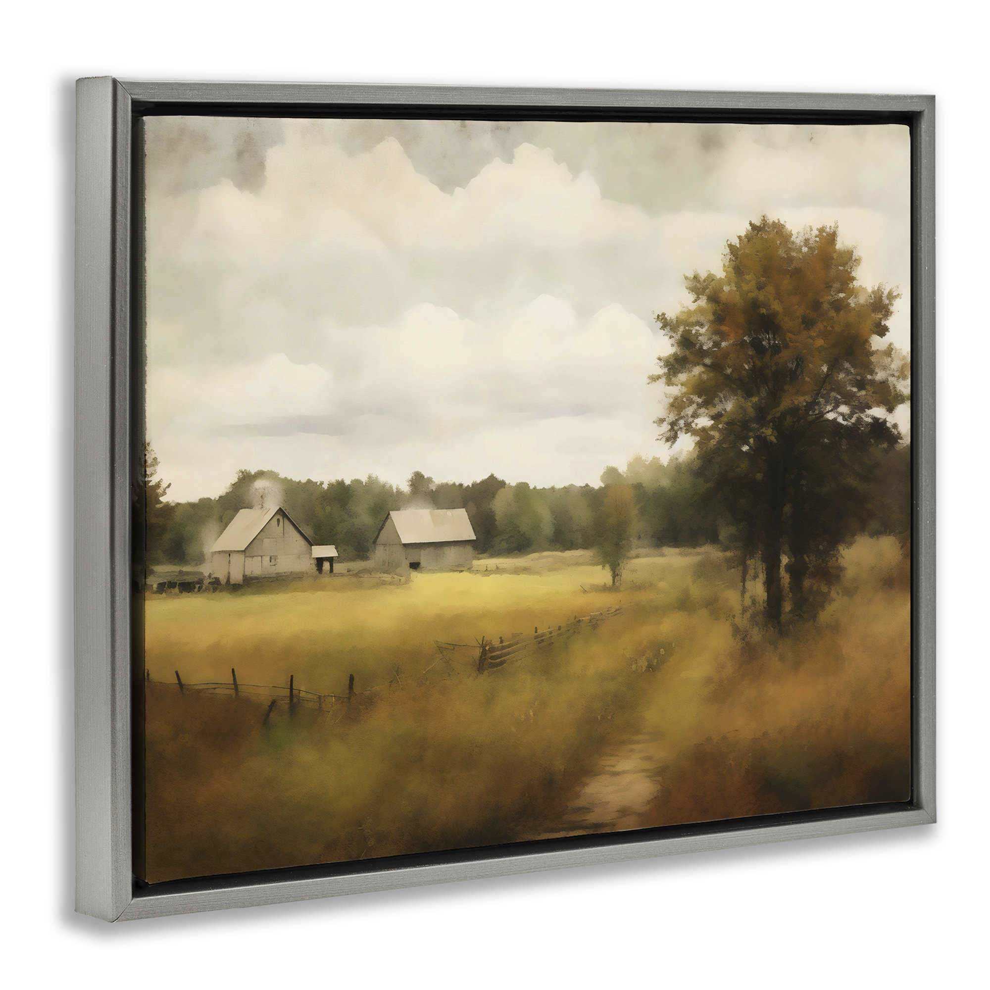 Ebern Designs Old Country Rural Blur Floating Frame, design by Creative ...