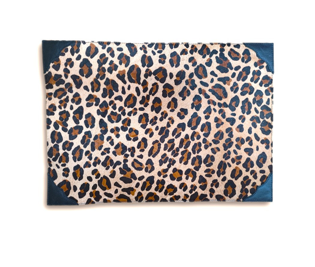 Everly Quinn Leopard Print Placemat with Leather Corners | Wayfair