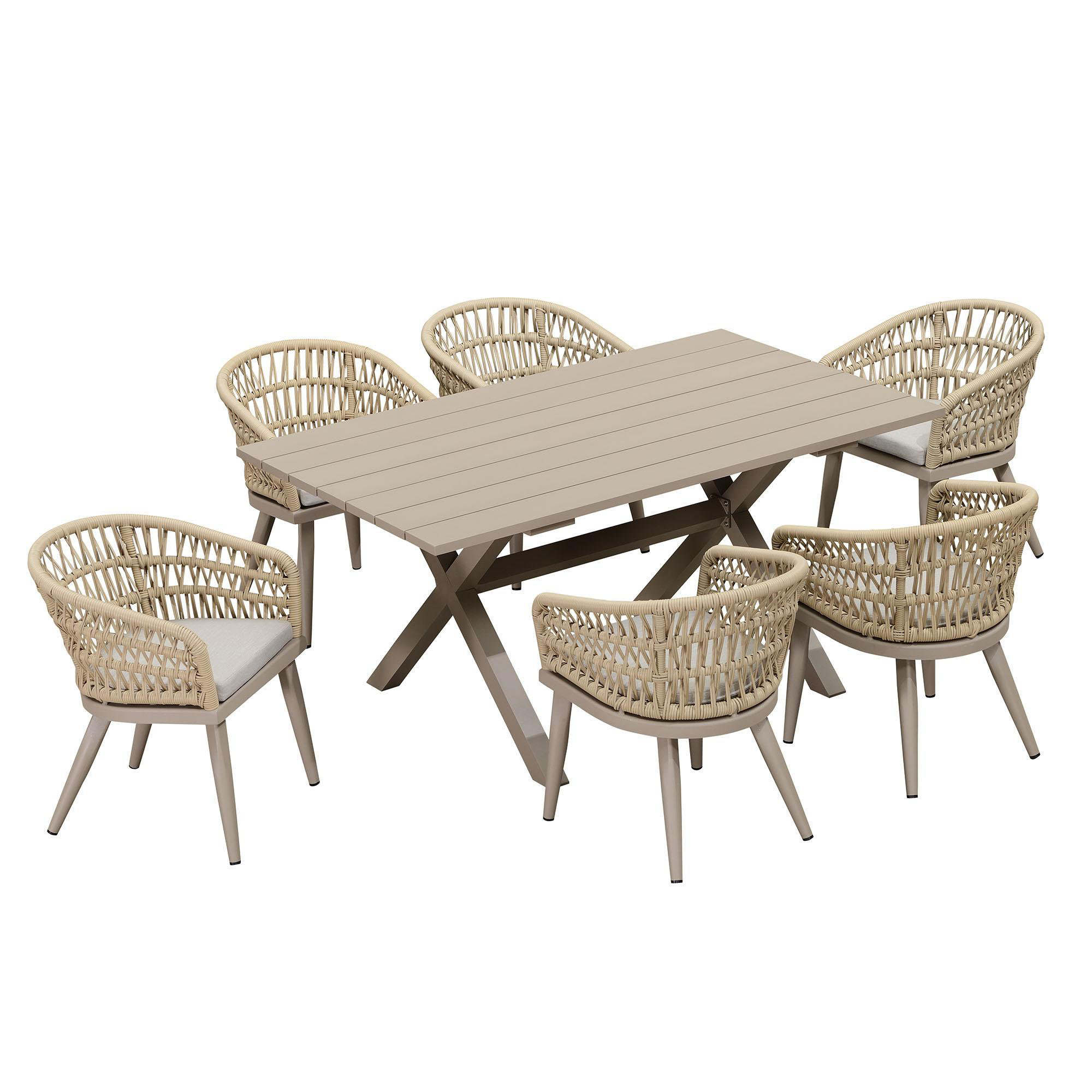 Corrigan Studio Outdoor Dining Set All-weather Pe Rattan Outdoor Patio Furniture Set With All ...