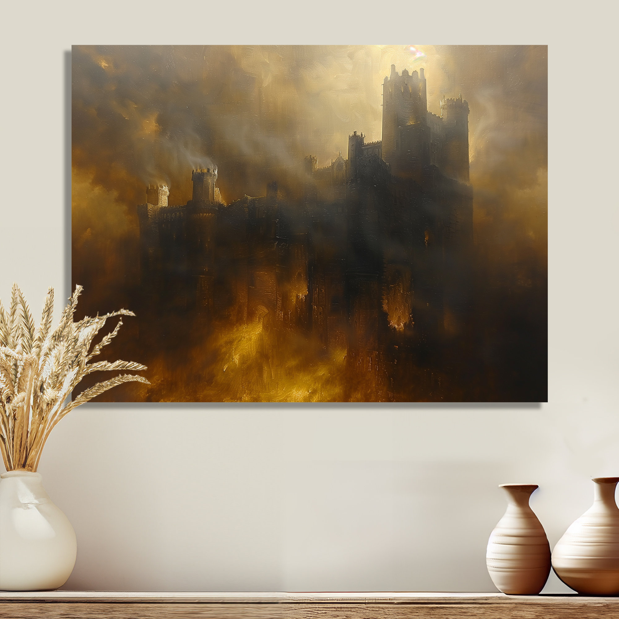 Fleur De Lis Living Yellow Black Autumn Darkness Castle - Castles Wall ...
