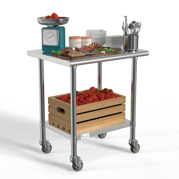 KoolMore 30"W Adjustable Height Stainless Steel Top Workbench | Wayfair