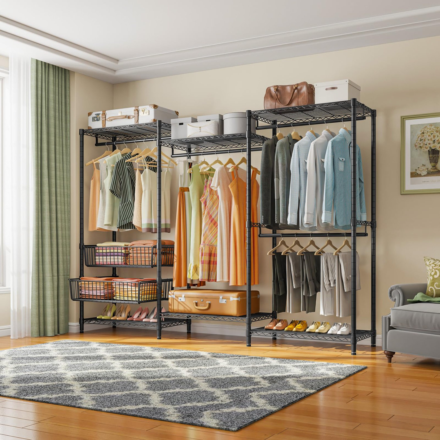 Rebrilliant Garment Rack Large Size Heavy Duty Clothes Rack With ...