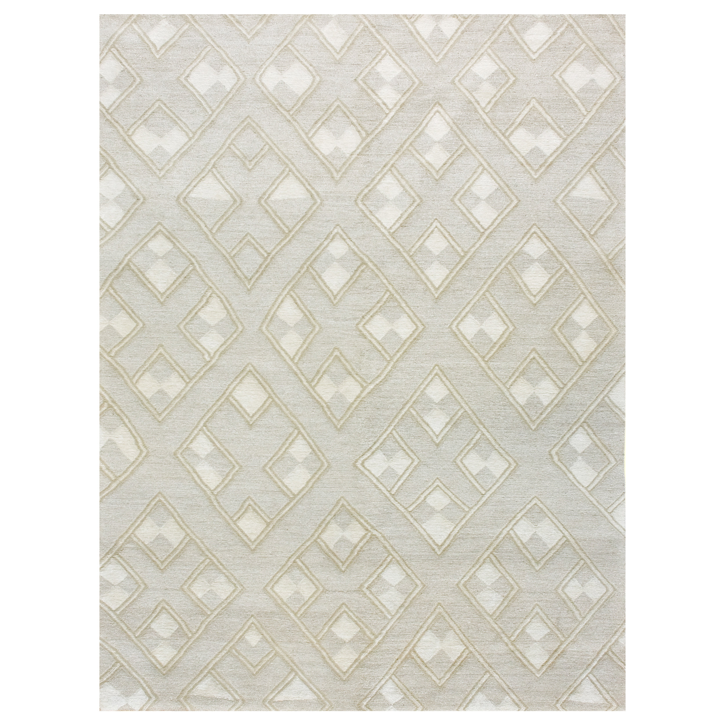Bokara Rug Co., Inc. Rectangle Geometric Hand-Knotted Wool/Silk Area ...