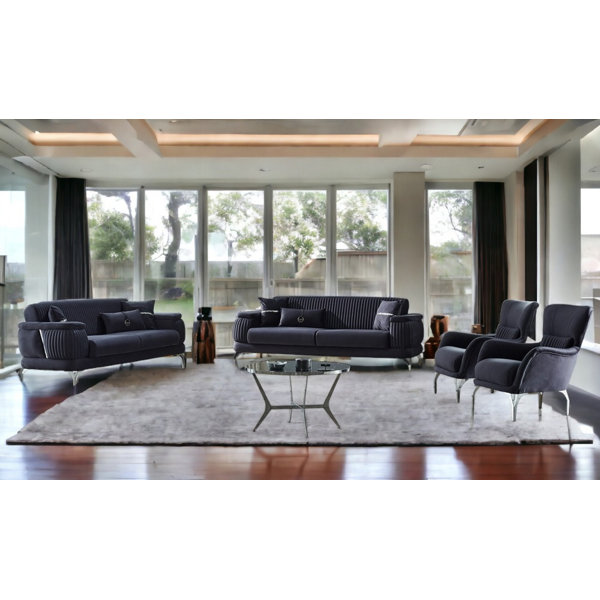 Everly Quinn Zyriel 4 - Piece Reclining Living Room Set | Wayfair