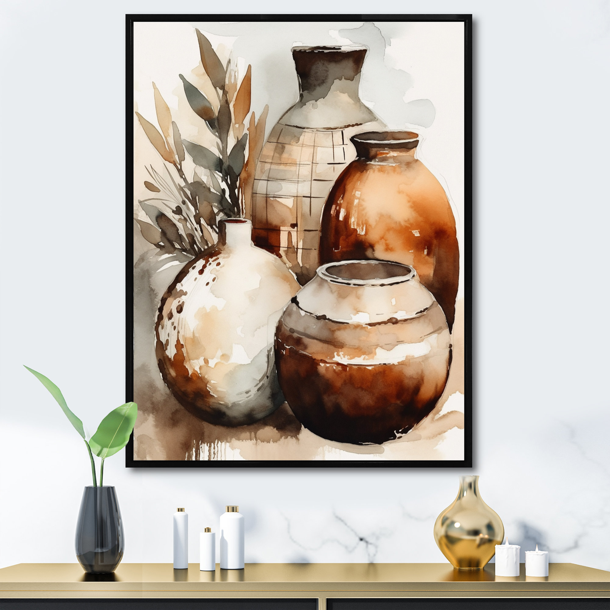 Mercer41 Kellerson Brown And Cream Earthen Elegant Vase I - Boho ...