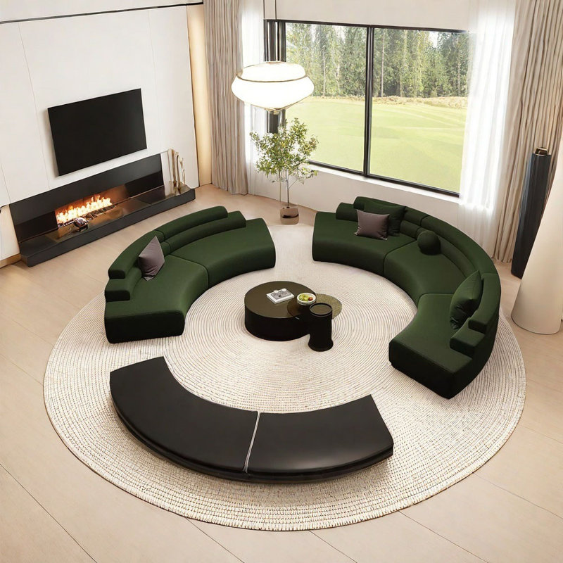 KANGLY Semi-circular curved light luxury negotiation sofa | Wayfair