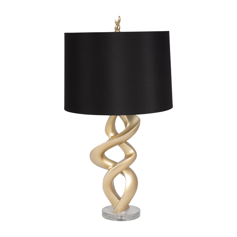 Willa Arlo™ Interiors Modern Glam Resin Swirl Table Lamp, Gold Finish ...