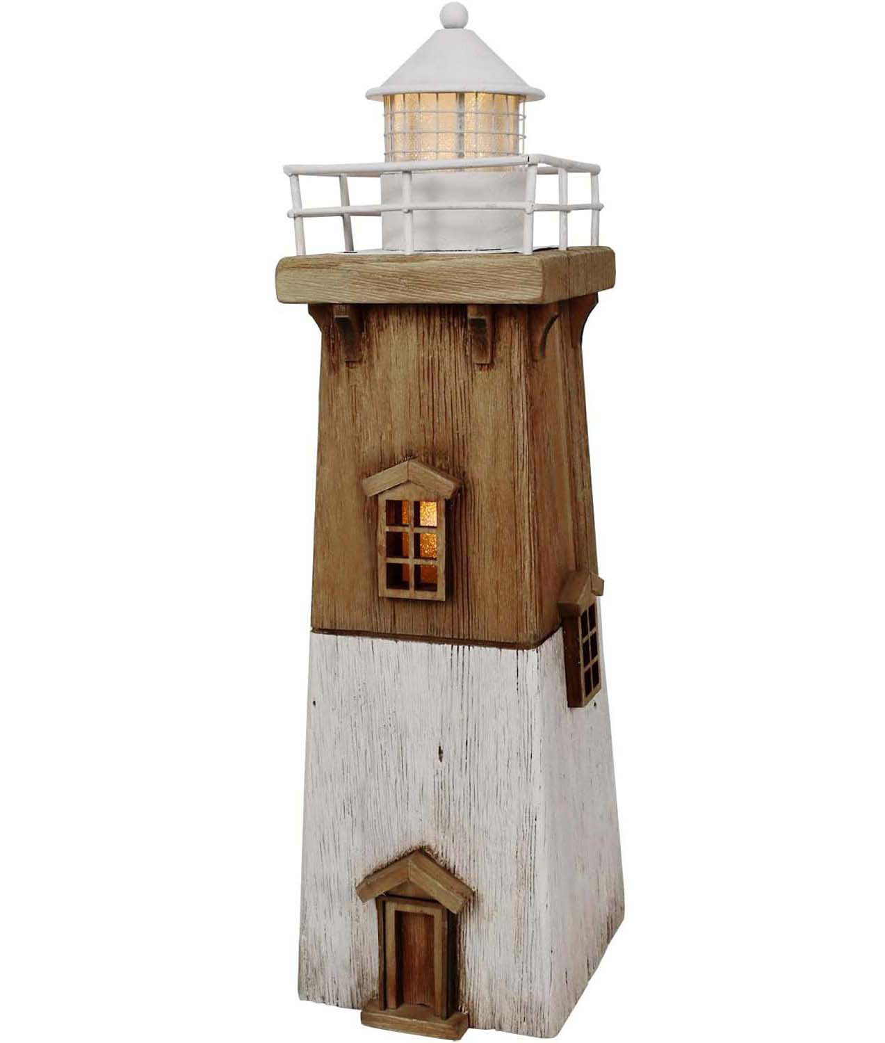 Breakwater Bay Wooden Lighthouse Decor With Light, Decorative Nautical ...