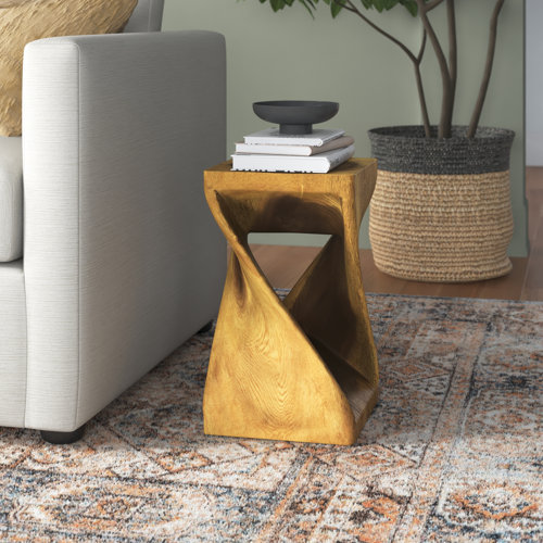 Lark Manor Amardev Solid Wood Abstract End Table & Reviews | Wayfair
