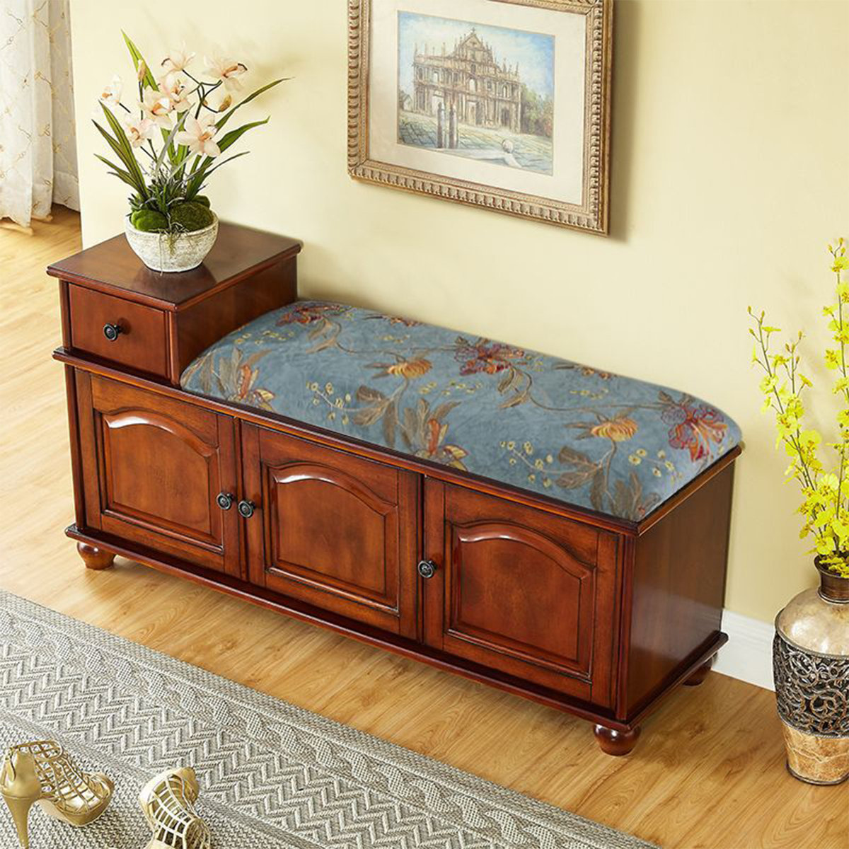 Canora Grey Upholstered Shoe Storage Bench | Wayfair