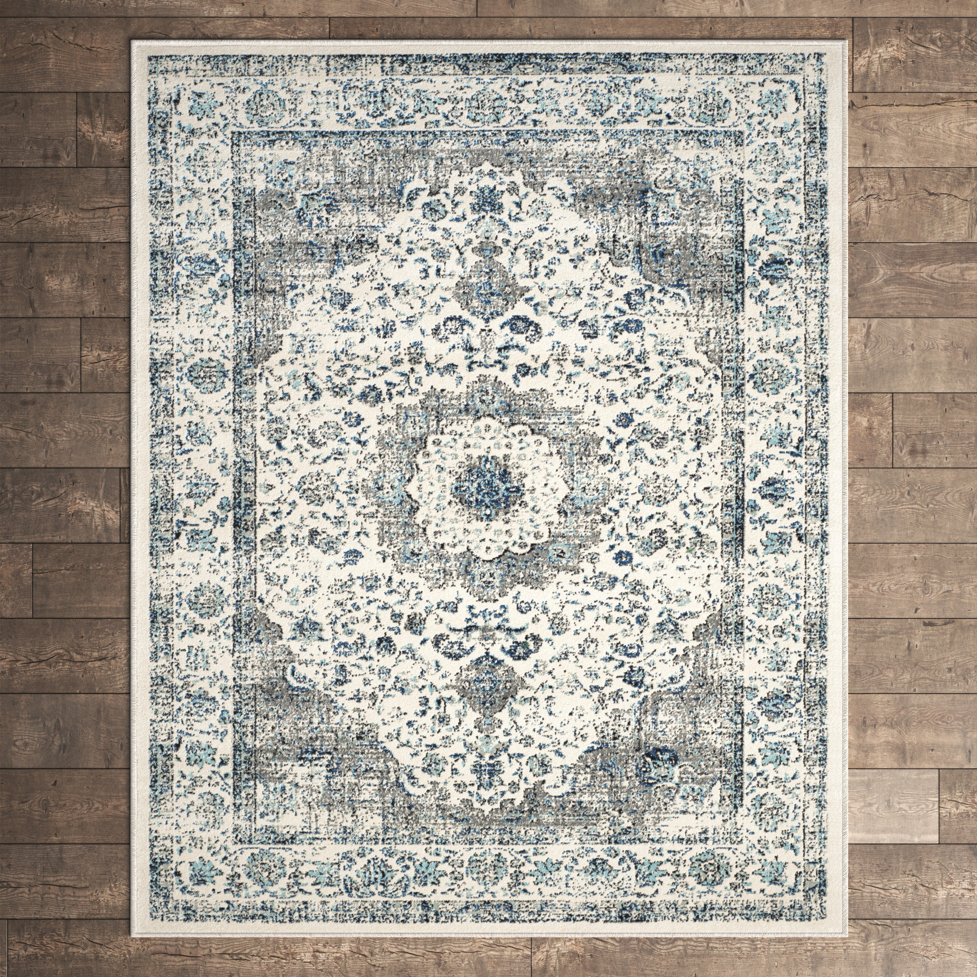 Laurel Foundry Modern Farmhouse Farnborough Performance Ivory/Gray Rug ...