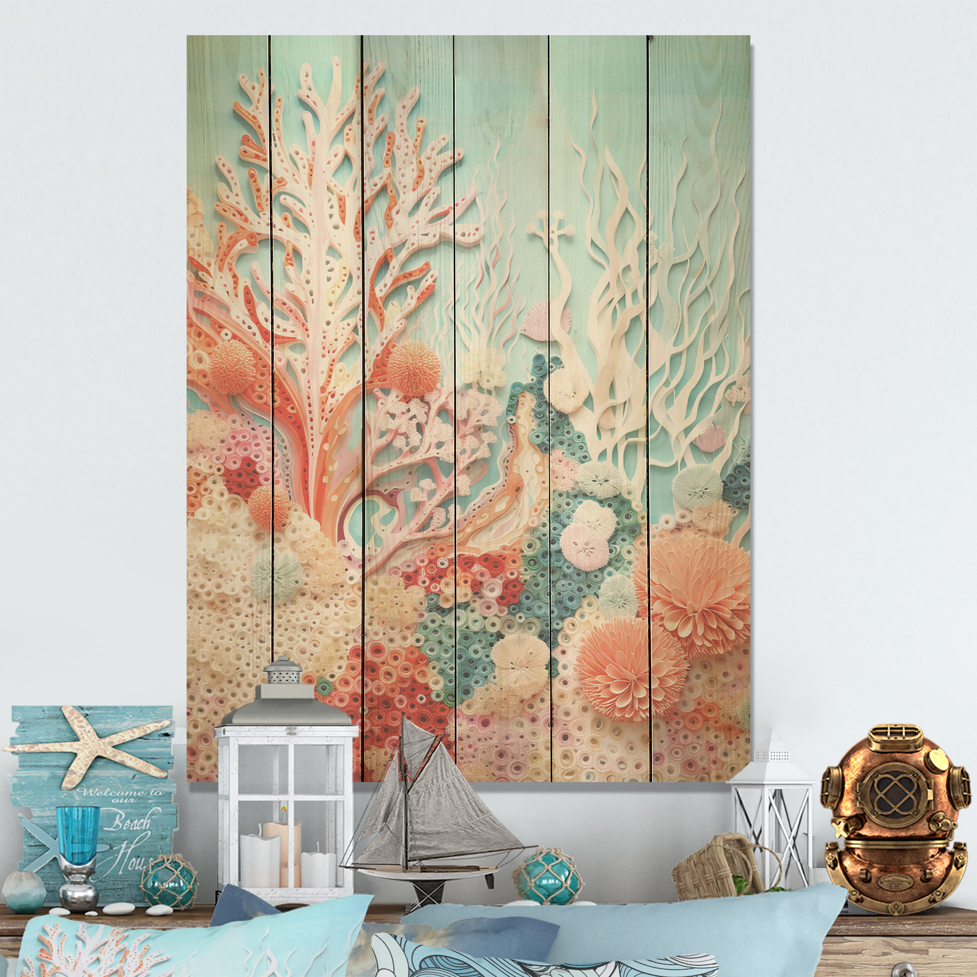 Highland Dunes Coral Reef Barrier Impression I - Coastal Coral Under ...