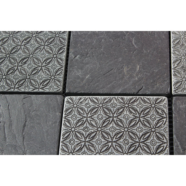 Intrend Tile 4" x 4" Natural Stone Grid Mosaic Wall & Floor Tile | Wayfair