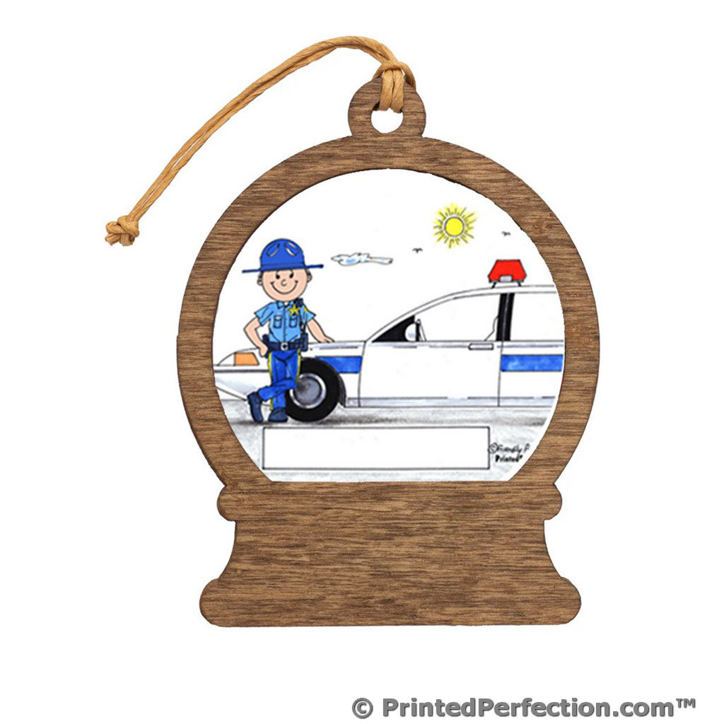 Printed Perfection Personalized Sheriff - Male Snow Globe Shaped ...