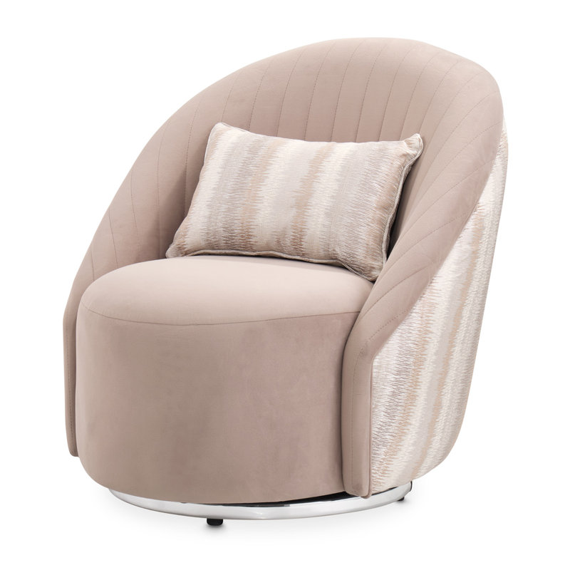 Michael Amini Lucca 33'' Wide Swivel Barrel Chair | Wayfair