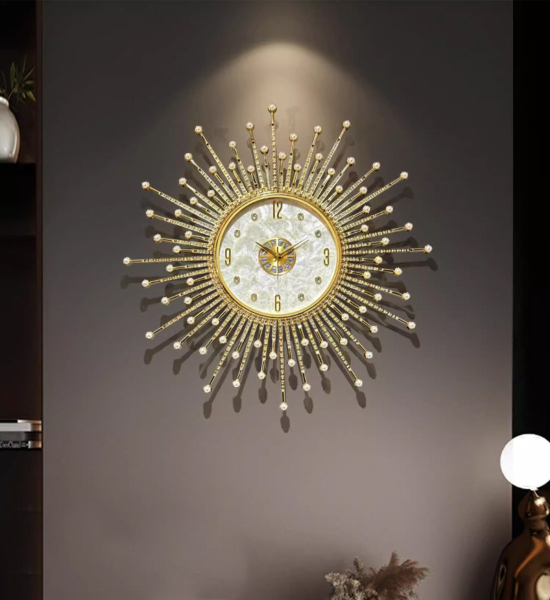 Stella Trek Golden White Metal Seashell Free Form Wall Clocks | Wayfair