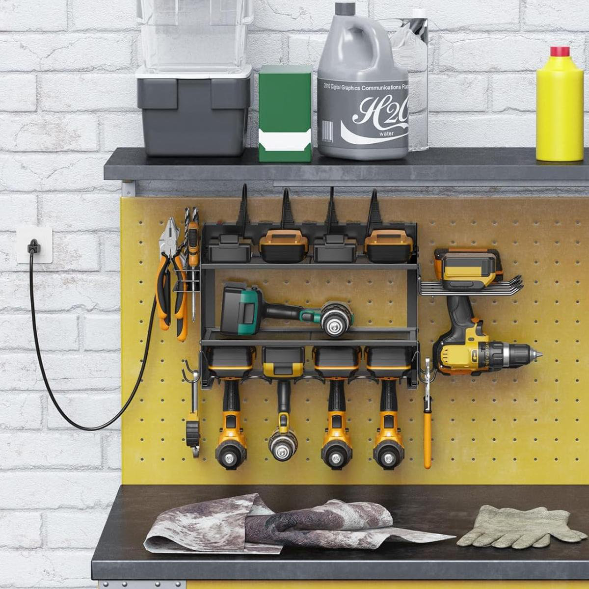 CHUANGWENYI Modular Power Tool Organizer Wall Mount Charging Station ...