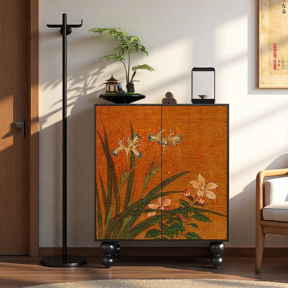 Canora Grey New Chinese Style Solid Wood Entryway Cabinet | Wayfair