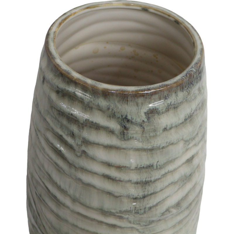 Brayden Studio® 30" Decorah Large Ceramic Ribbed Vase | Wayfair