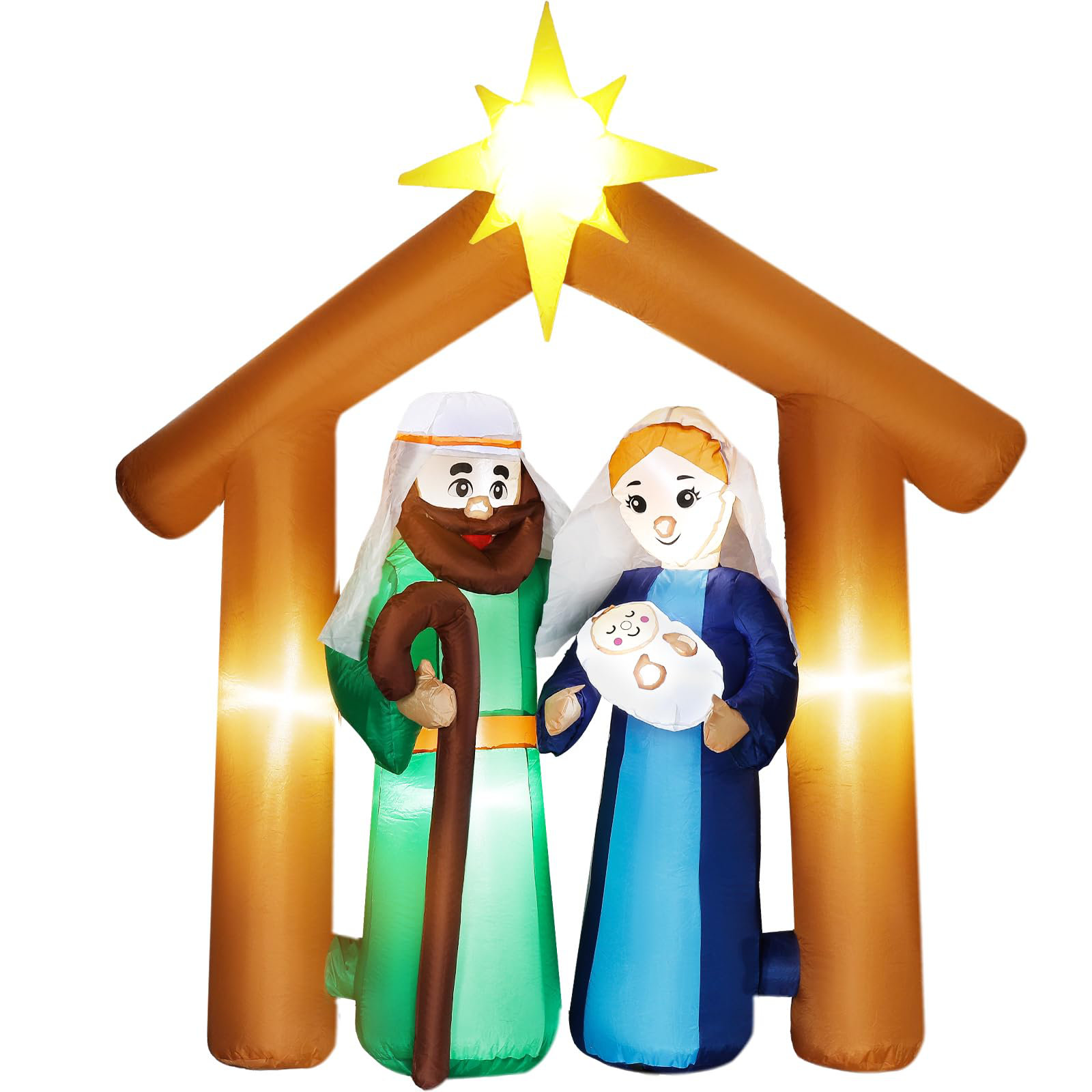 The Holiday Aisle® 6FT Inflatable Nativity Scene with Baby Jesus for ...