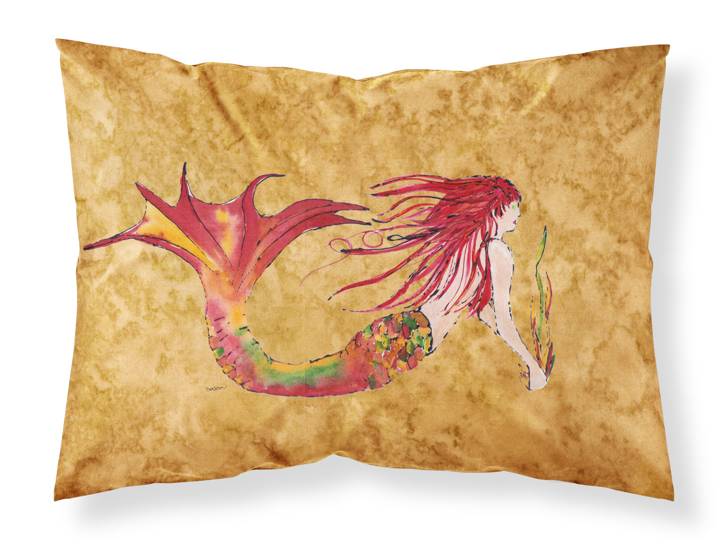 Caroline's Treasures Ginger Headed Mermaid Pillowcase | Wayfair