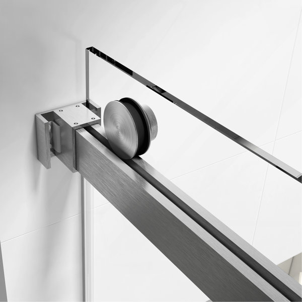 Alxfarton 57-60*76" Double Sliding Frameless Shower Door Brushed Nickel ...