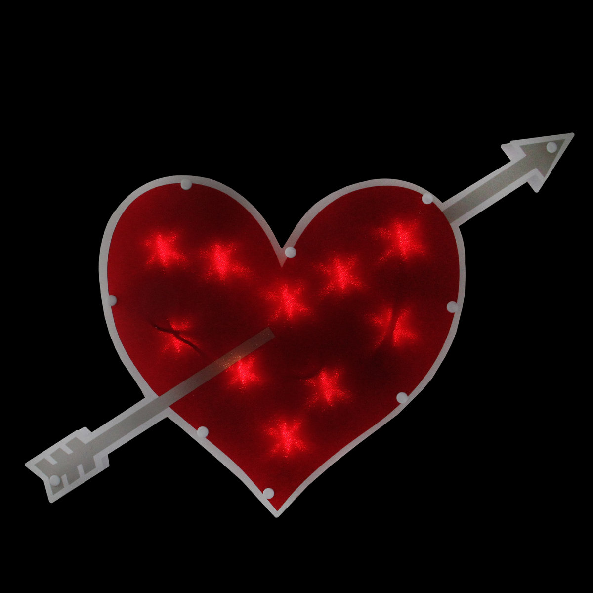 Sienna Lighting 18" Lighted Red Heart with Arrow Valentine's Day Window ...